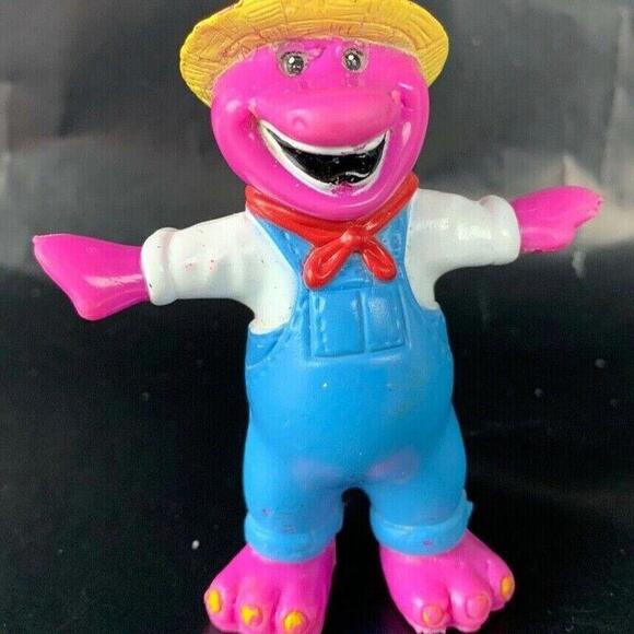 Toys | Barney The Purple Dinosaur Farmer Overalls Pvc Figure 1997 ...